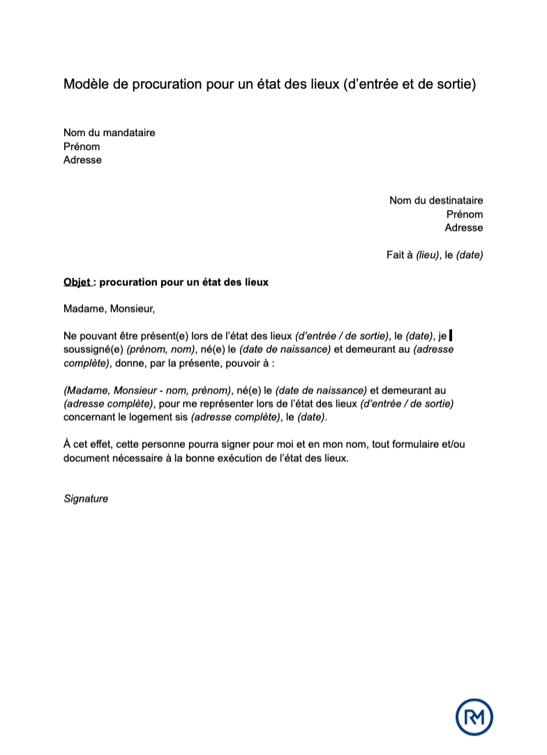 Comment donner procuration pour un état des lieux ? [Modèle à télécharger]